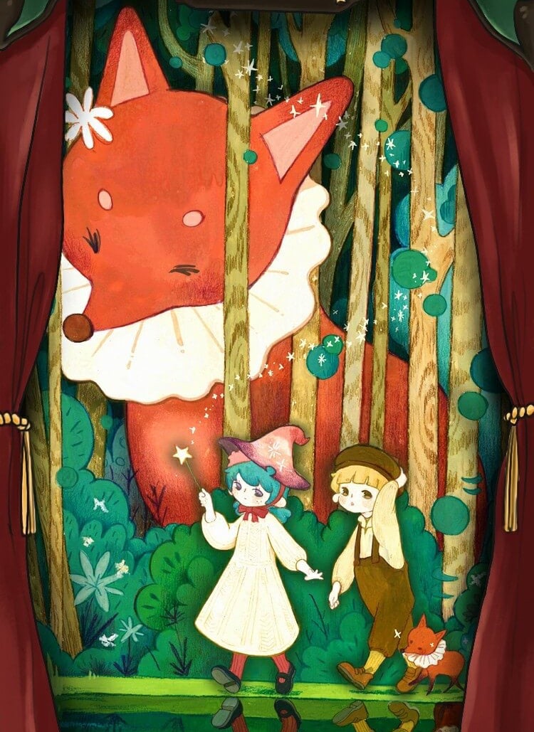Fairy Tale Kingdom Painting Cartoon Princess And Fairytale Castle With